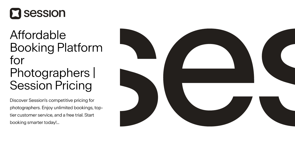 Affordable Booking Platform for Photographers | Session Pricing | Session